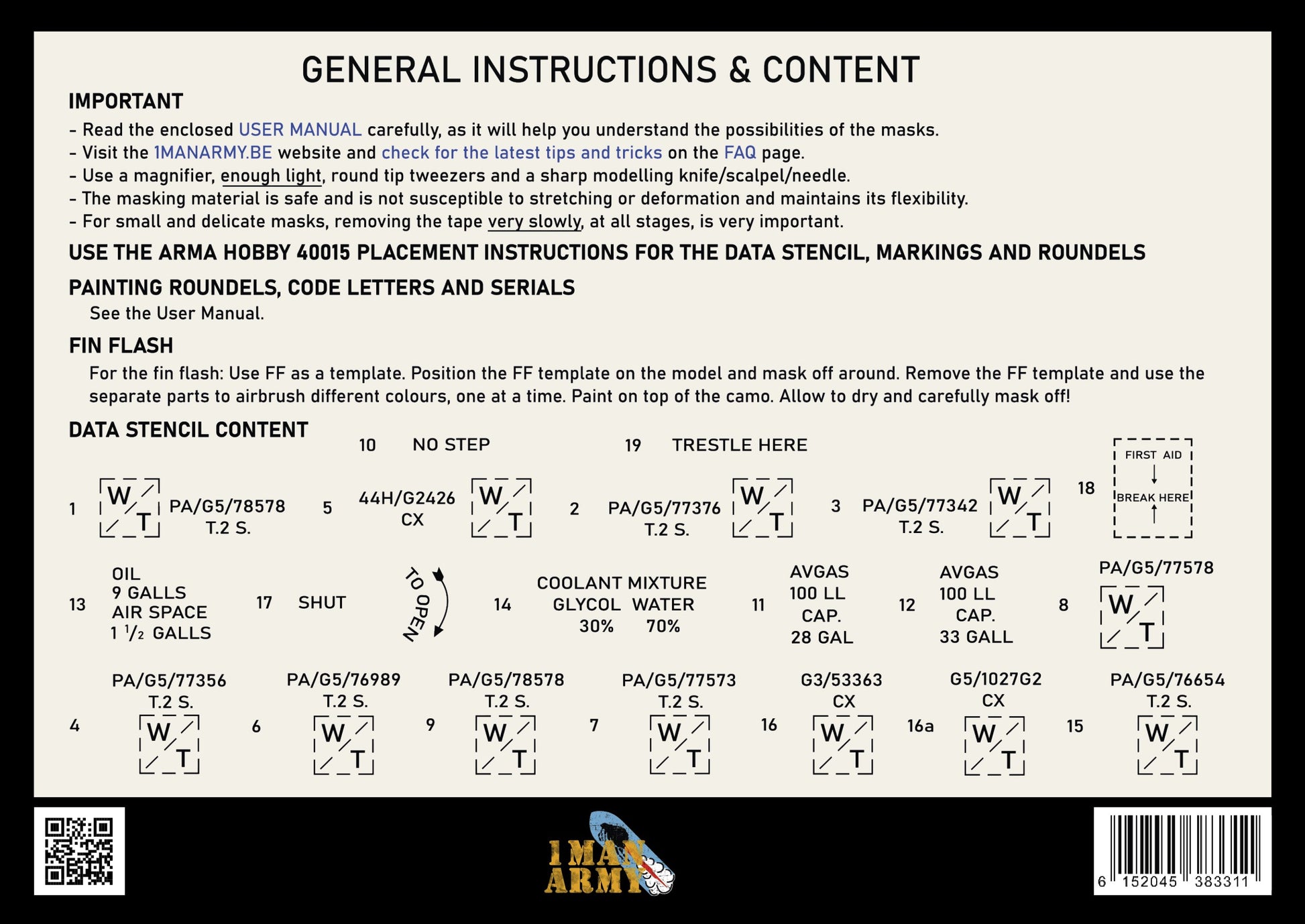 1ManArmy 1/48 Arma Hobby Hurricane Mk.I Full Marking Set, High-Definit ...