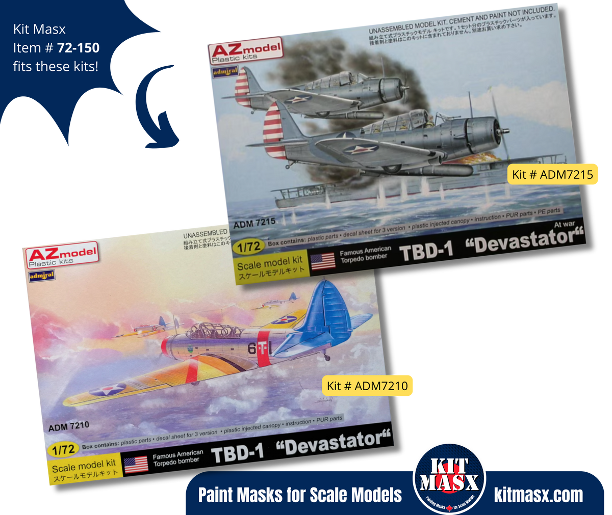 Pavla Models Douglas TBD-1 Devastator (Vac-Form) 1/72 Canopy Paint Mas ...