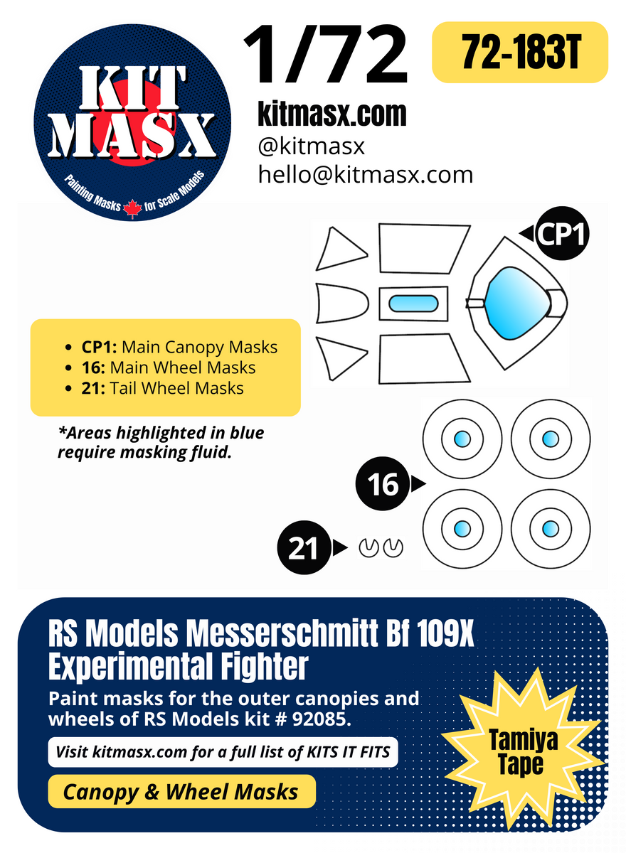 RS Models Messerschmitt Bf 109X Experimental Fighter 1/72 Canopy & Whe ...