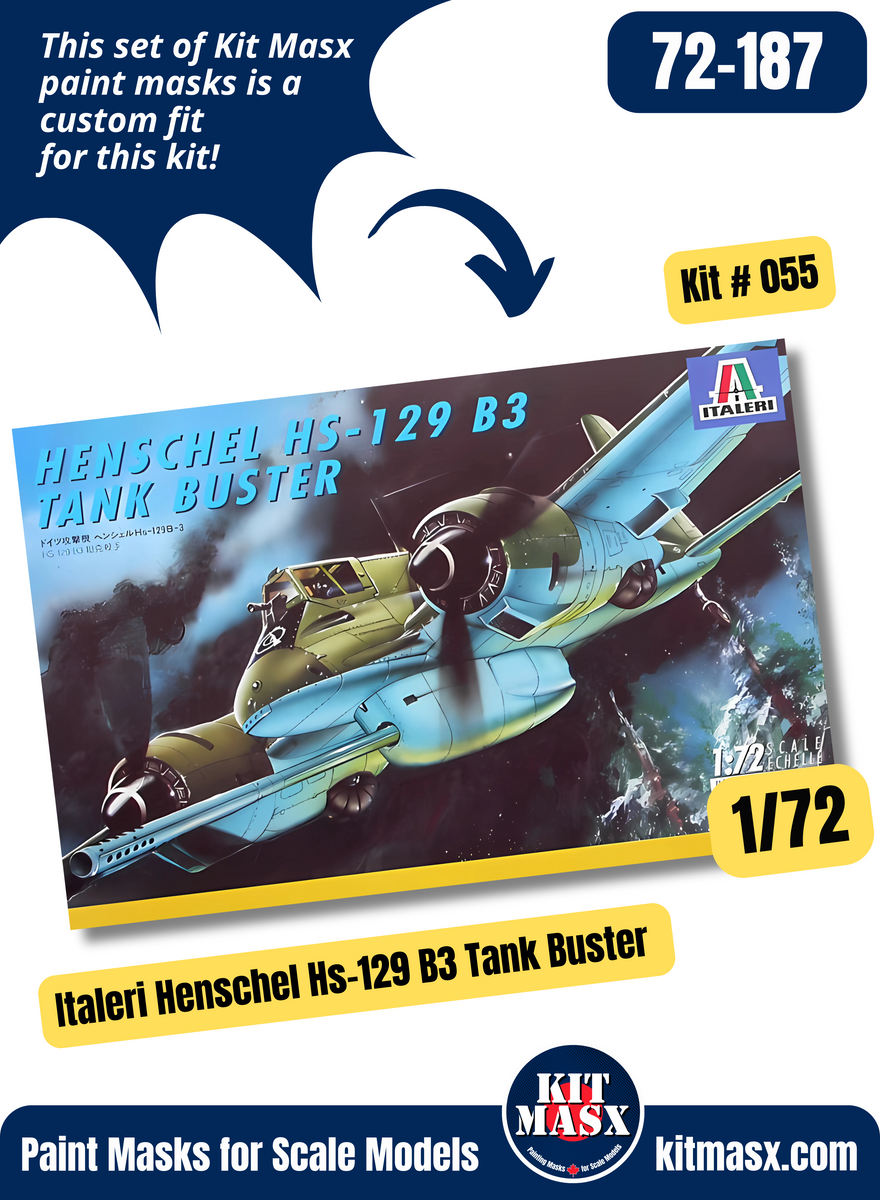 Italeri Henschel Hs 129B/B-1/B-2/B-3/R-2 1/72 Canopy & Resin Art Wheel ...