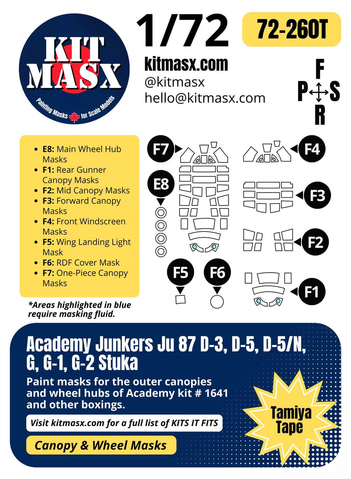 Academy Junkers Ju 87 D-3, D-5, D-5/N, G, G-1, G-2 Stuka 1/72 Canopy ...